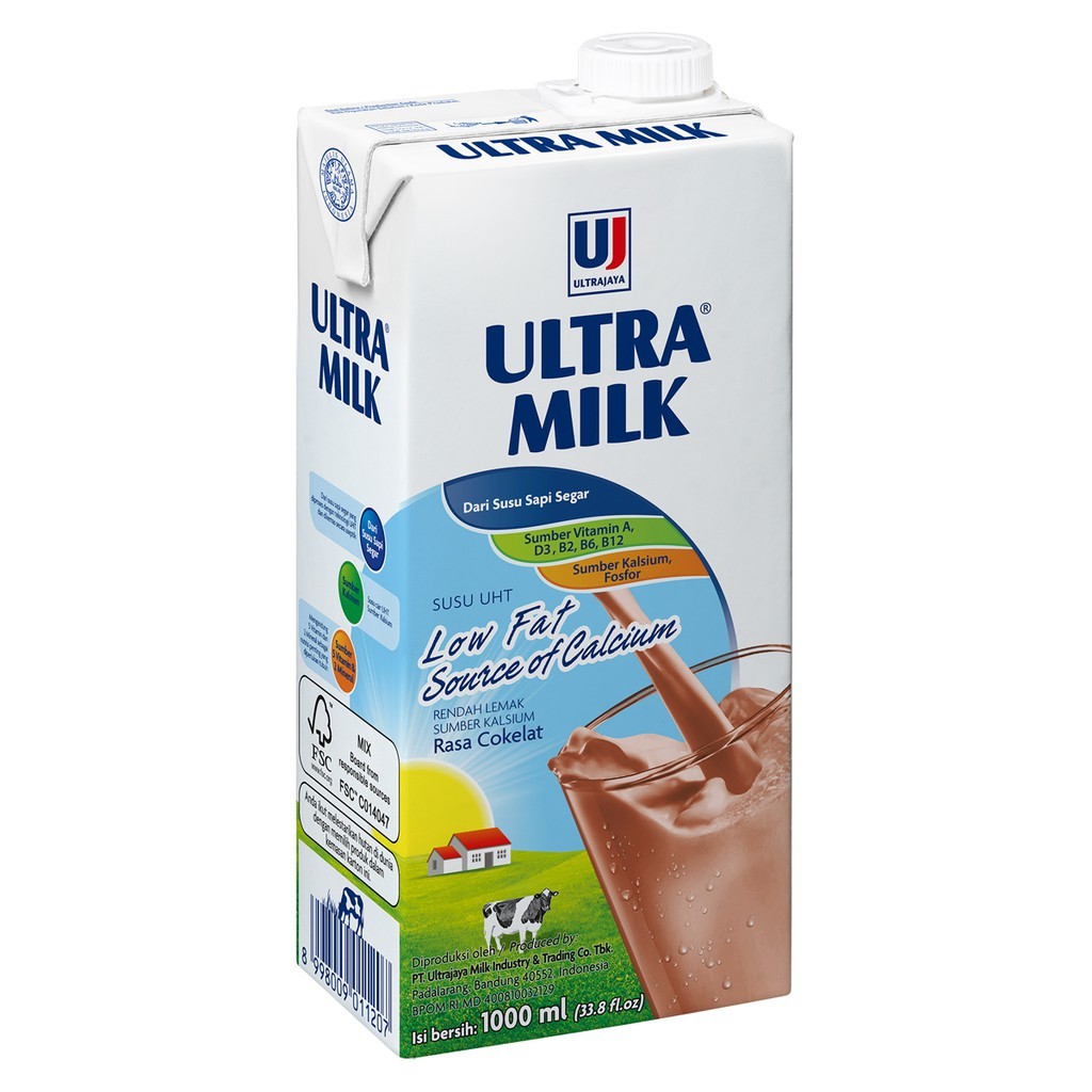 Jual Ultra Milk Susu UHT Low Fat Rasa Coklat 1000 ml | Shopee Indonesia
