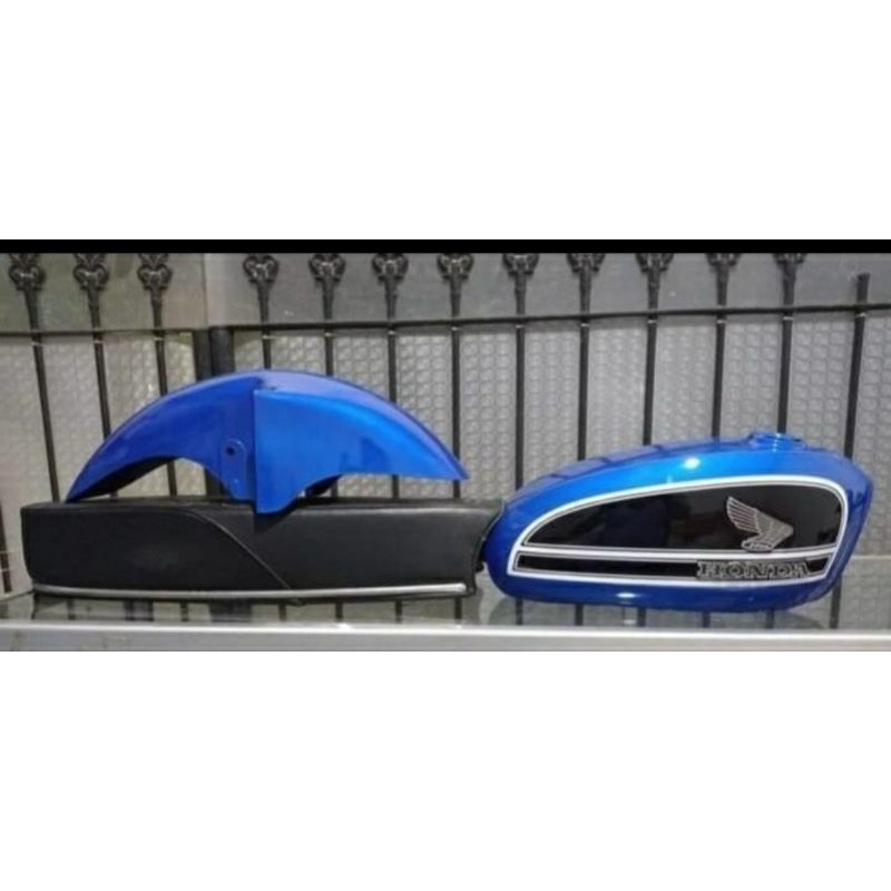 Jual BODY SET CB TANGKI CAT BIRU JOK CB MODEL X KARBON DAN SPAKBOR ...