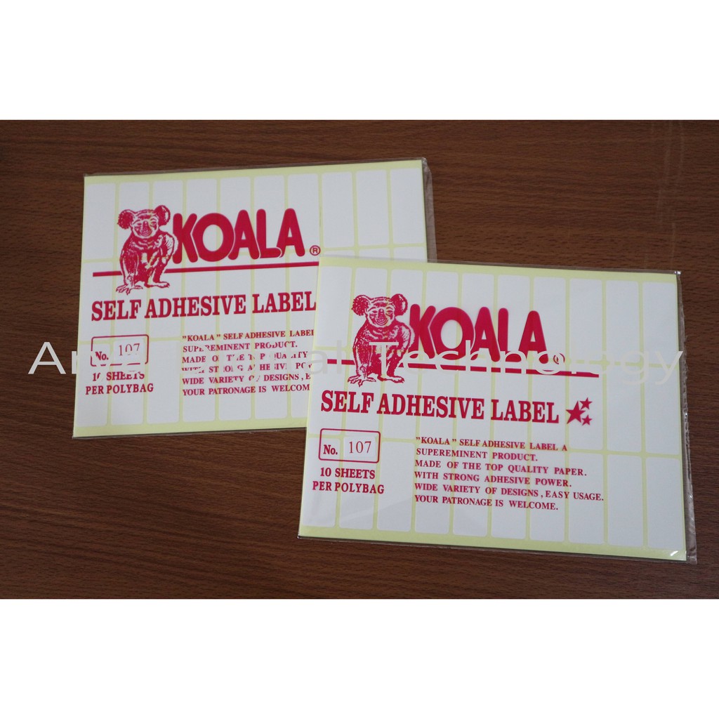 Jual Kertas Sticker Label Koala/Fox No 107 Kertas Stiker Tempel Murah ...