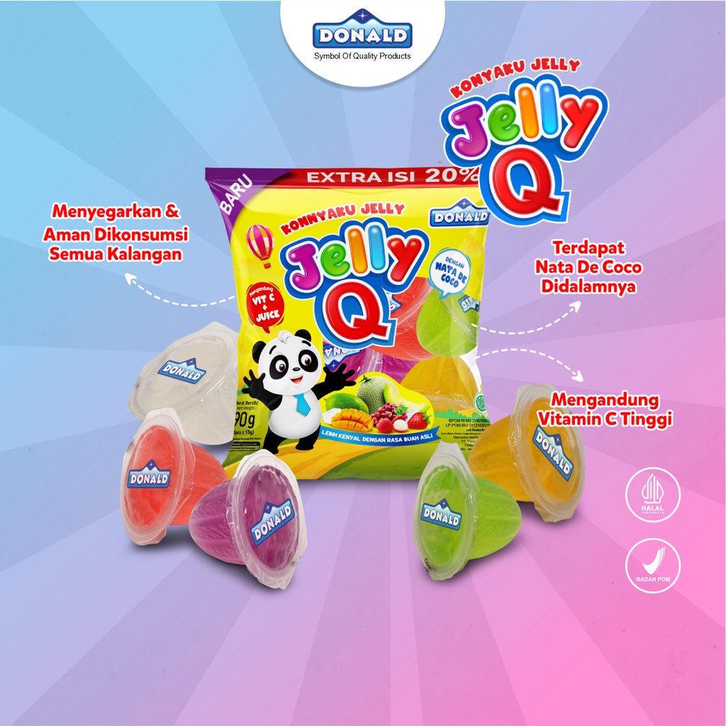 Jual Donald Jelly Q Konnyaku Jeli Cup Kenyal Nata De Coco Aneka Rasa ...