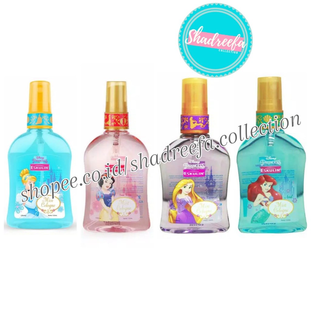 Jual Eskulin Princess Mist Cologne Snow White/Rapunzel/Cinderella/Ariel ...