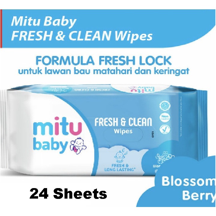 Jual Mitu Baby Wipes Blossom Berry 24 Sheets | Shopee Indonesia