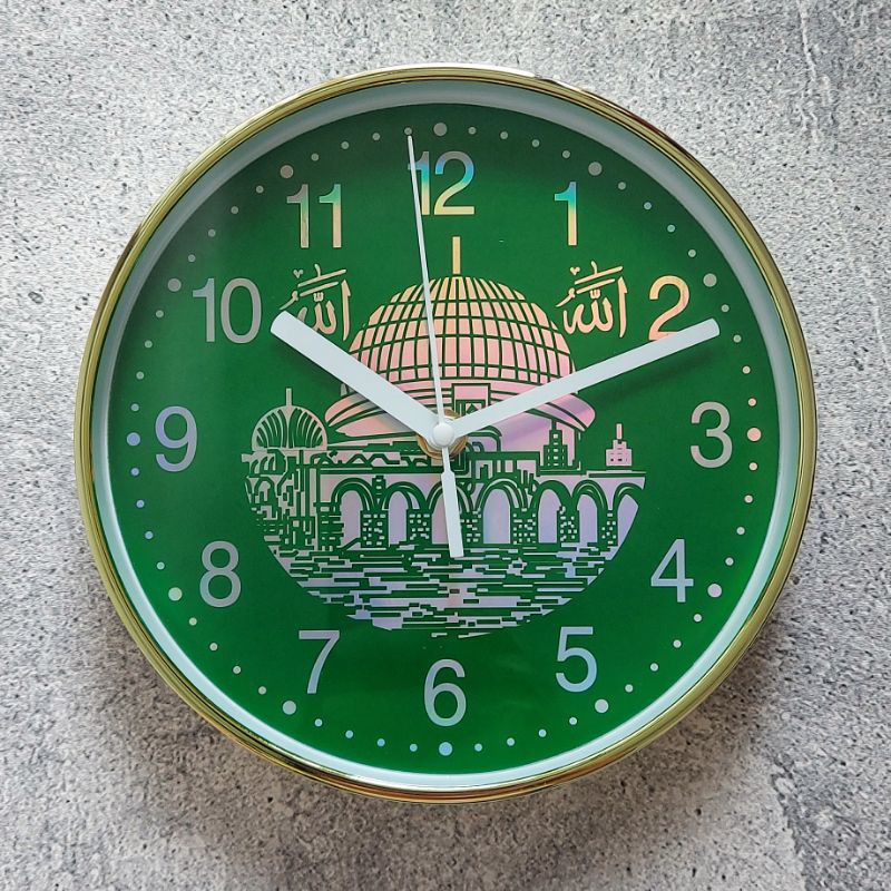 Jual Jam Dinding Nuansa Muslim Masjid Islam Green Hijau Ukuran 20cm ...