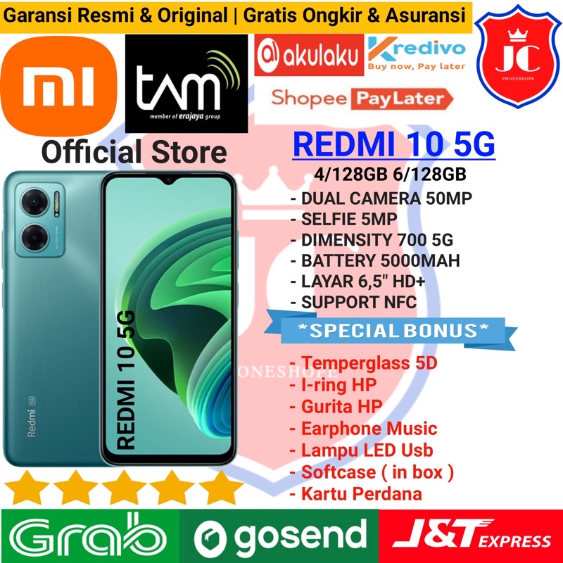 Jual XIAOMI REDMI 10 5G 6/128GB 4/128GB GARANSI RESMI TAM - BONUS | Shopee Indonesia