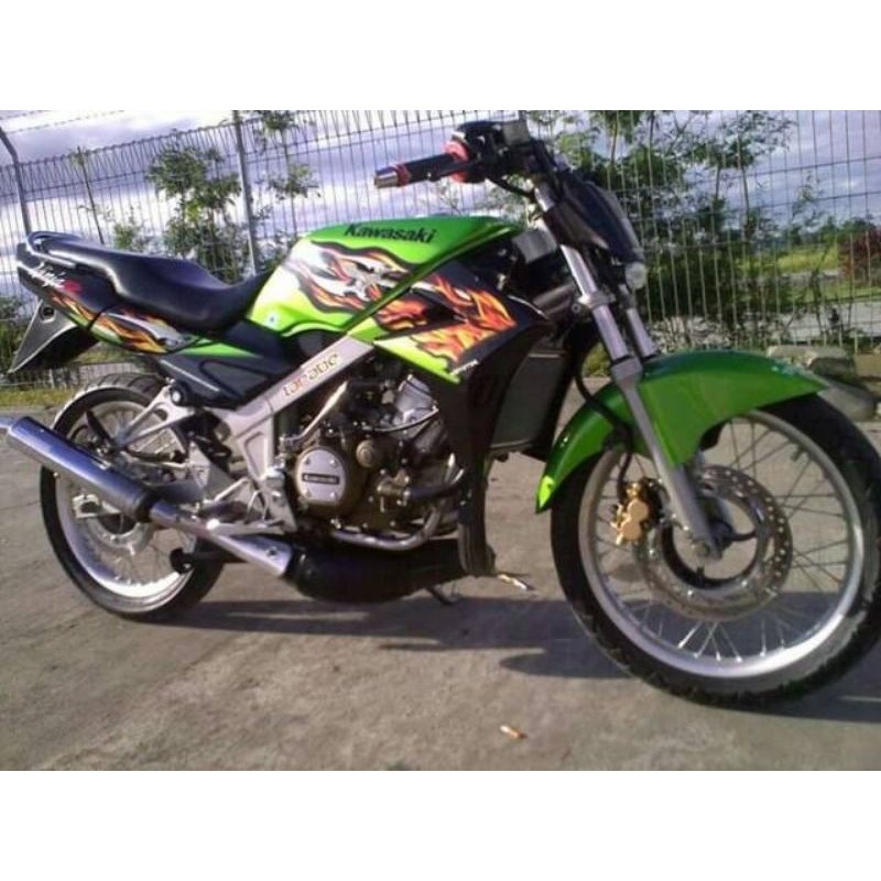Jual striping sticker standar Kawasaki ninja R api body hijau | Shopee ...