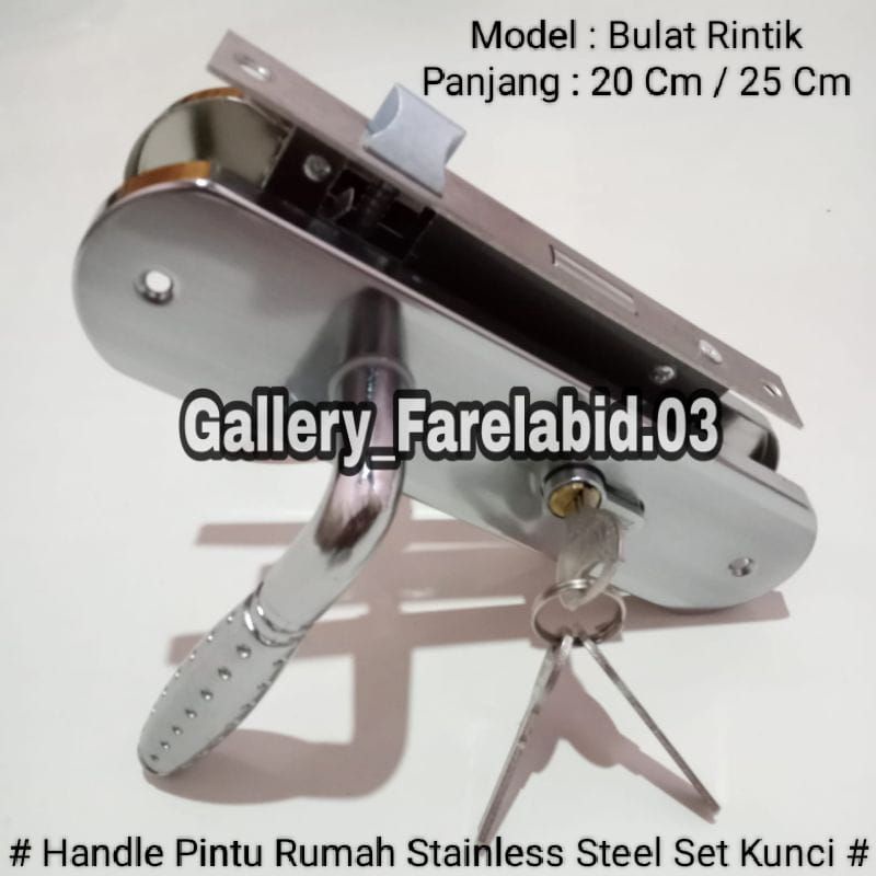 Jual Handle Pintu Rumah Set Besar Kotak 25 Cm Body Kunci Engkol Bulat ...