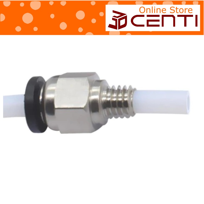 Jual Pneumatic Connectors PTFE 4mm PC4 M6 6mm Putih Straight Through ...