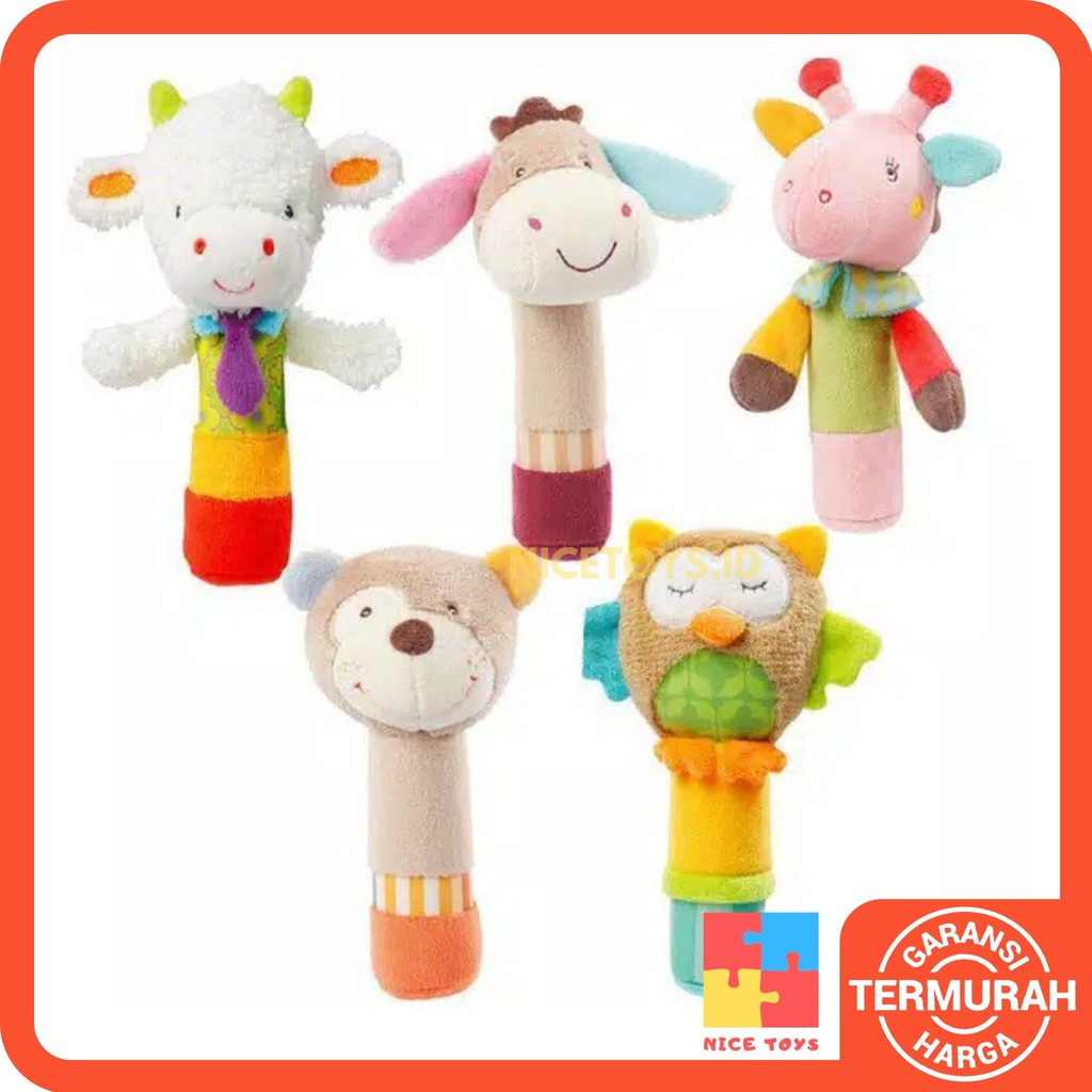 Jual Baby Cloth Wand Mainan Bayi Baby Toys Rattle Stick Teether Bayi ...