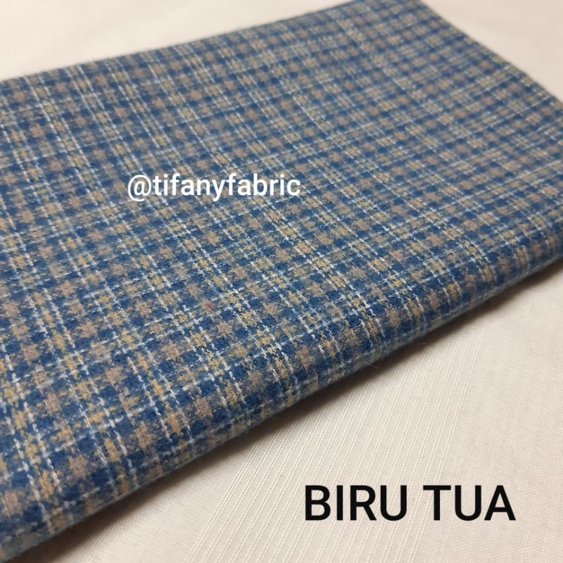 Jual Kain Kotak Garis Salur Biru Katun Flanel Flannel Planel Yanded ...