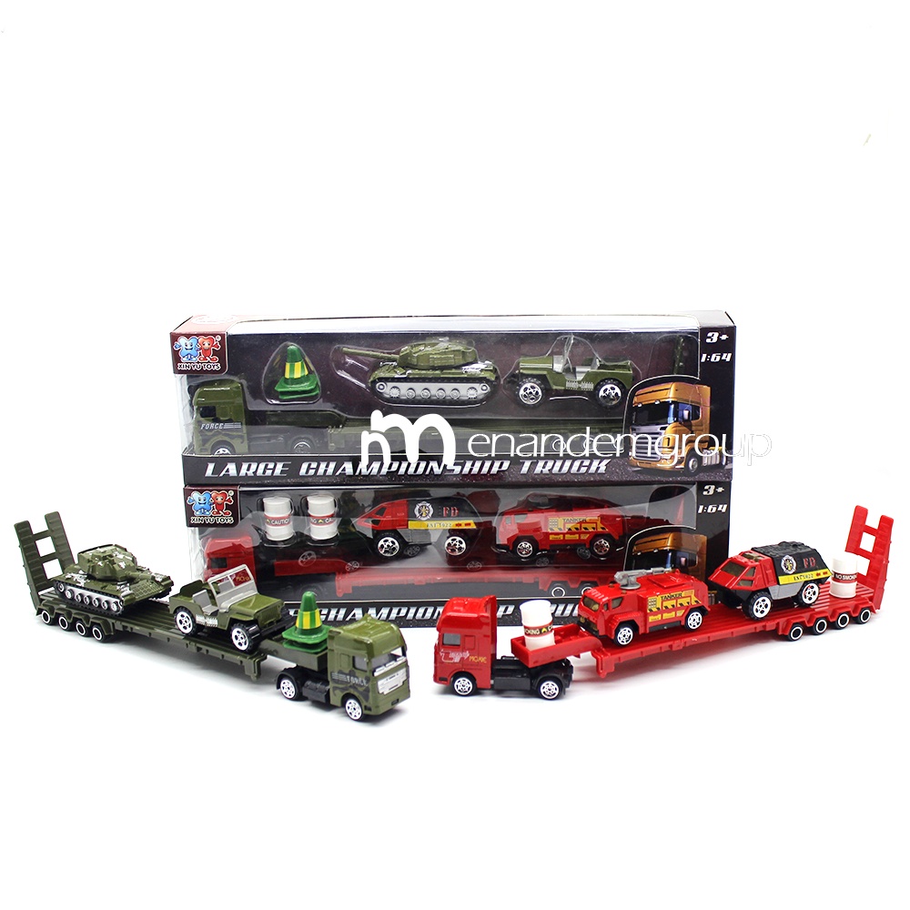 Jual Mainan Diecast Miniatur Mobil Truk Kontainer Trailer Gandeng Metal ...