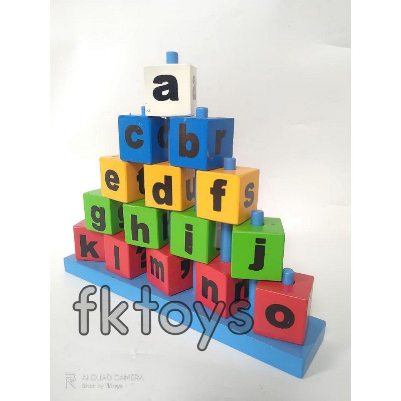 Jual piramida balok huruf balok susun huruf /mainan edukasi | Shopee ...