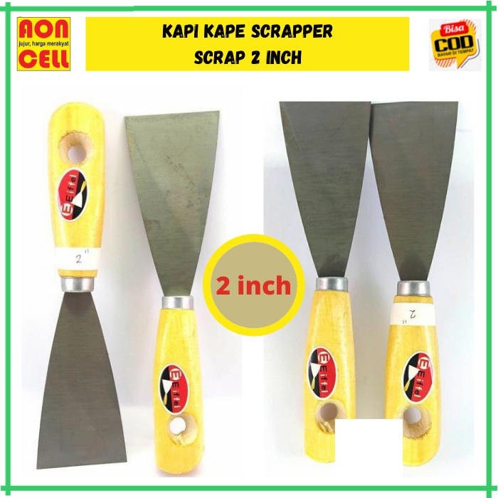 Jual kapi kape 2 inch gagang kayu scraper scrap skrap pengelupas pengerok cat | Shopee Indonesia