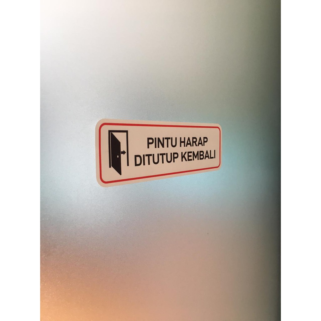 Jual Sticker Sign - PINTU - HARAP DITUTUP KEMBALI | Shopee Indonesia