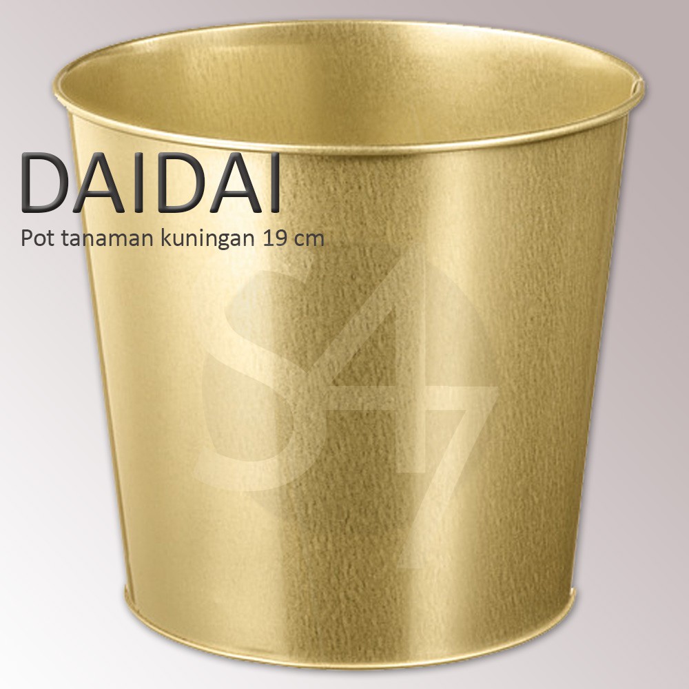 Jual DAIDAI Pot tanaman warna kuningan / tempat sendok / tempat pulpen ...