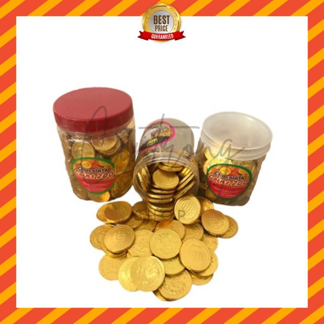 Jual Coklat Koin Emas 1 Toples/ Chocolate Coin Dollars/ Cemilan Cokelat ...