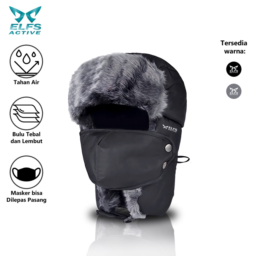 Jual ELFS ACTIVE Topi Ushanka Russian Topi Bomber 3in1 Cap dan Masker ...