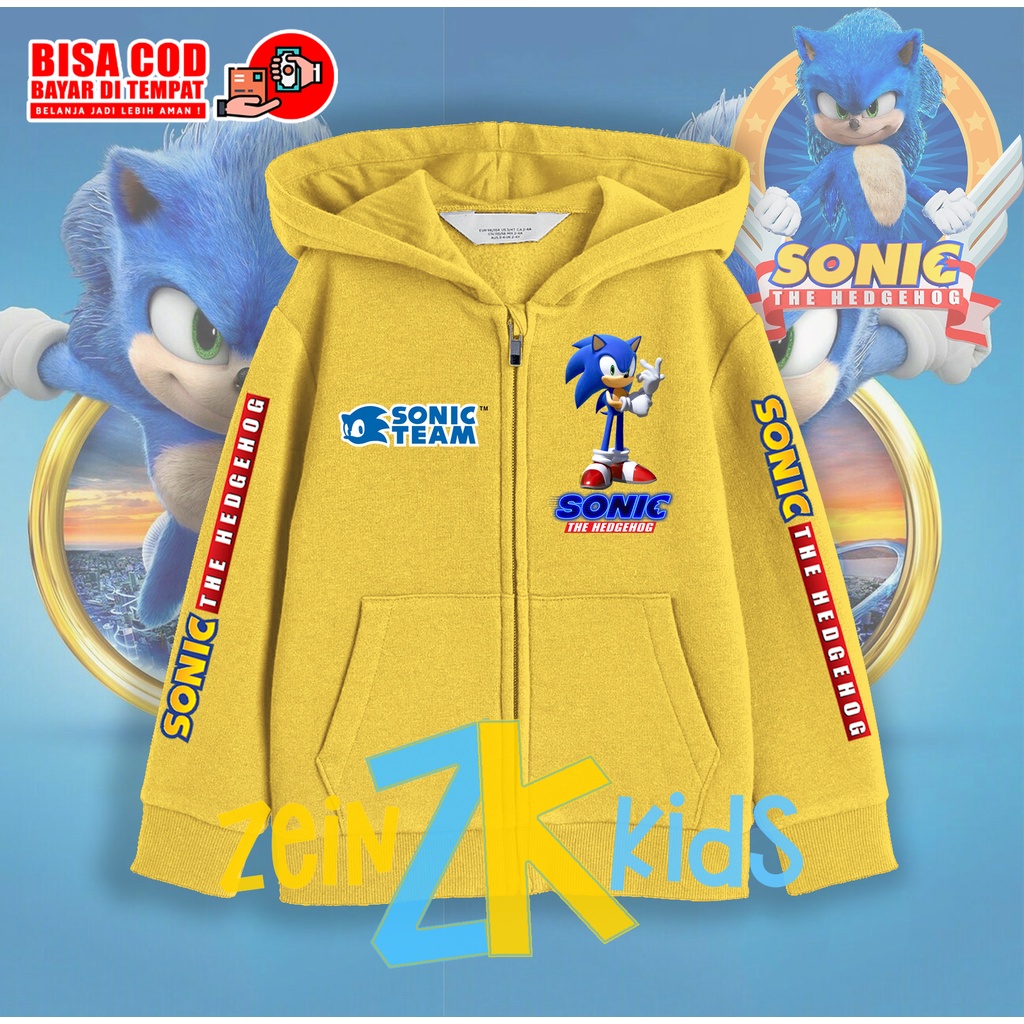 Jual Jaket Zipper Anak Sonic The Hedgehog / Hoodie Sonic The Hedgehog ...