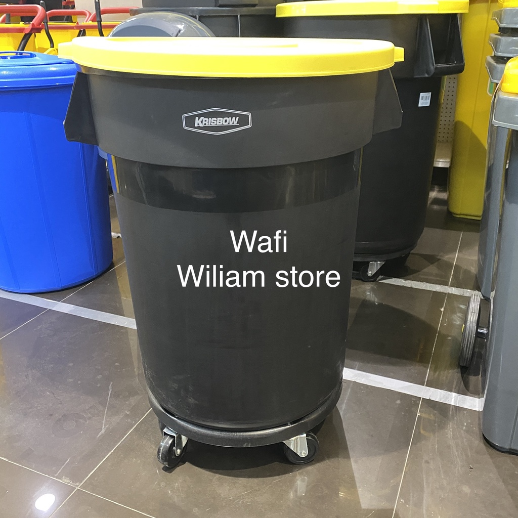 Jual Krisbow Tempat Sampah Besar Plastik Outdoor 120 liter Dustbin Roda | Shopee Indonesia