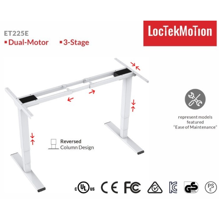 Jual Loctek Standing Electric ET225E Working Gaming Desk 3 Stage- Kaki ...
