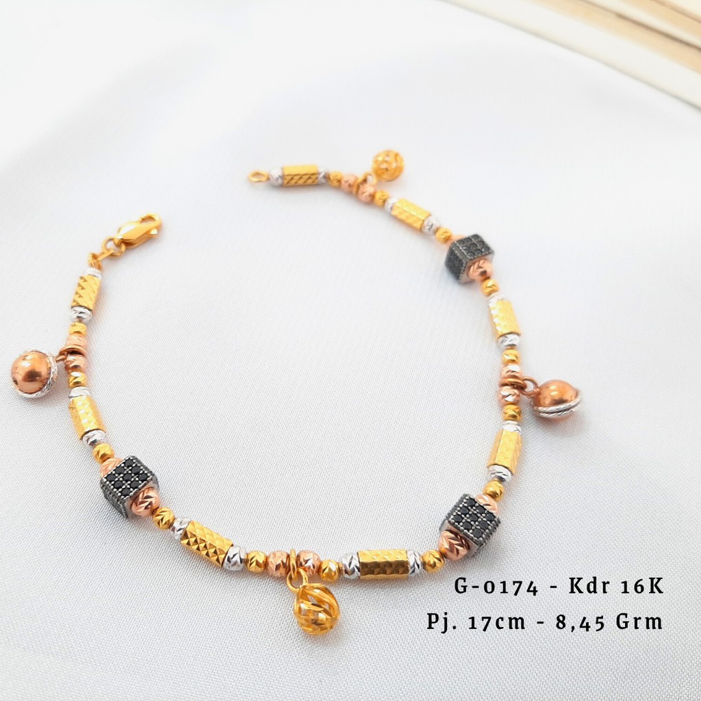 Jual GELANG RANTAI FANCY SERIES (E) CHARM 3-COLOR | Shopee Indonesia