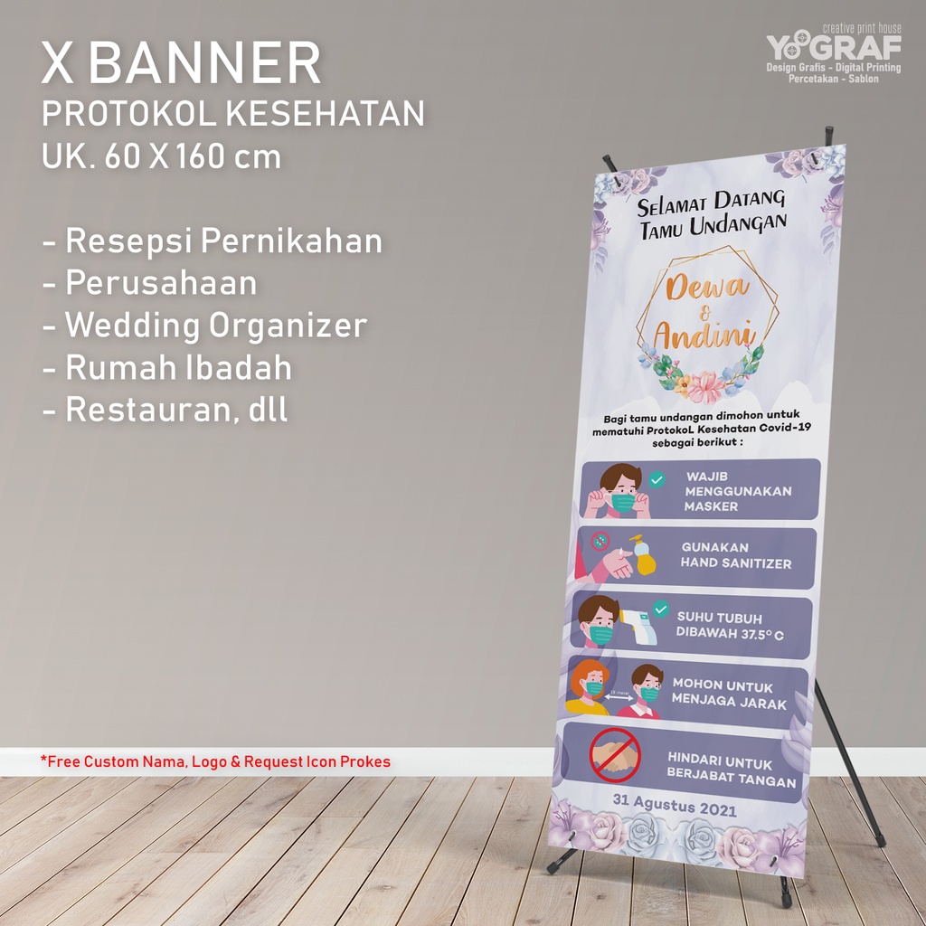 Jual X BANNER PROTOKOL KESEHATAN CUSTOM (PAKET 2 SET/PCS) | Shopee ...