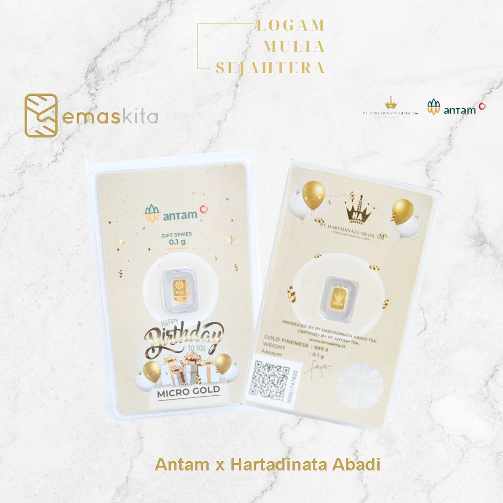 Jual LOGAM MULIA 0,1 GRAM ANTAM BIRTHDAY (MICRO GOLD/EMASKITA GIFT ...