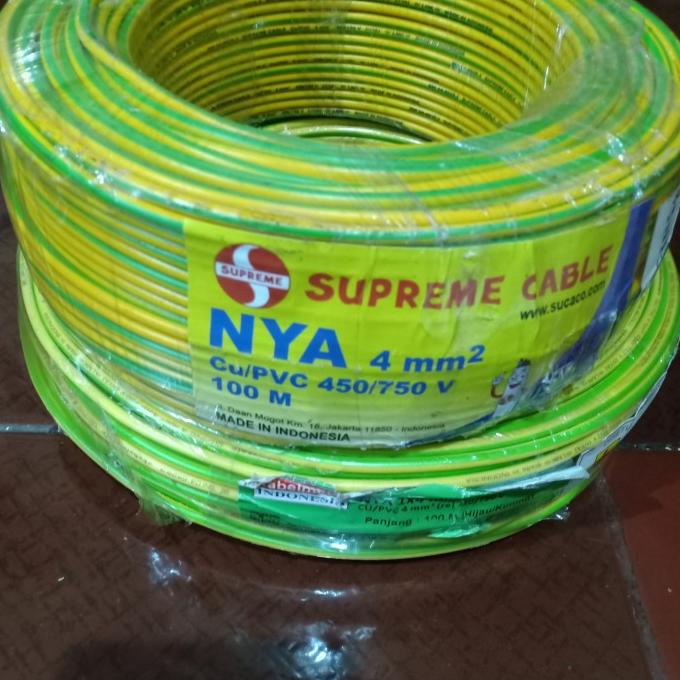 Jual Kabel grounding NYA 4 mm kuning hijau. ada stock | Shopee Indonesia