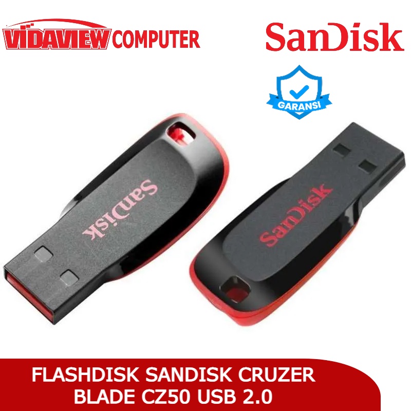 Jual FD SANDISK CZ50 CRUZER BLADE USB 2.0 8GB/16GB/32GB/64GB/128GB ...