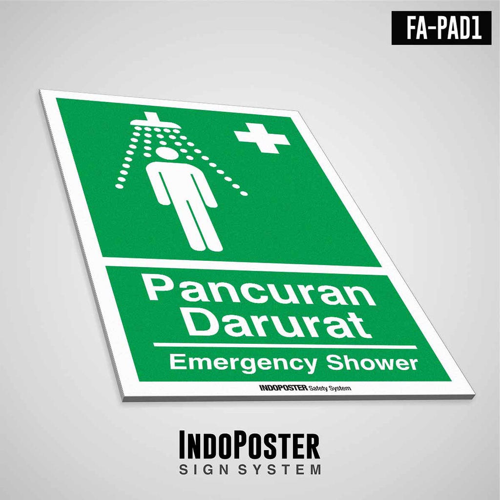 Jual Safety Sign Rambu K3 Pelat PVC ISO Pancuran Darurat Emergency ...