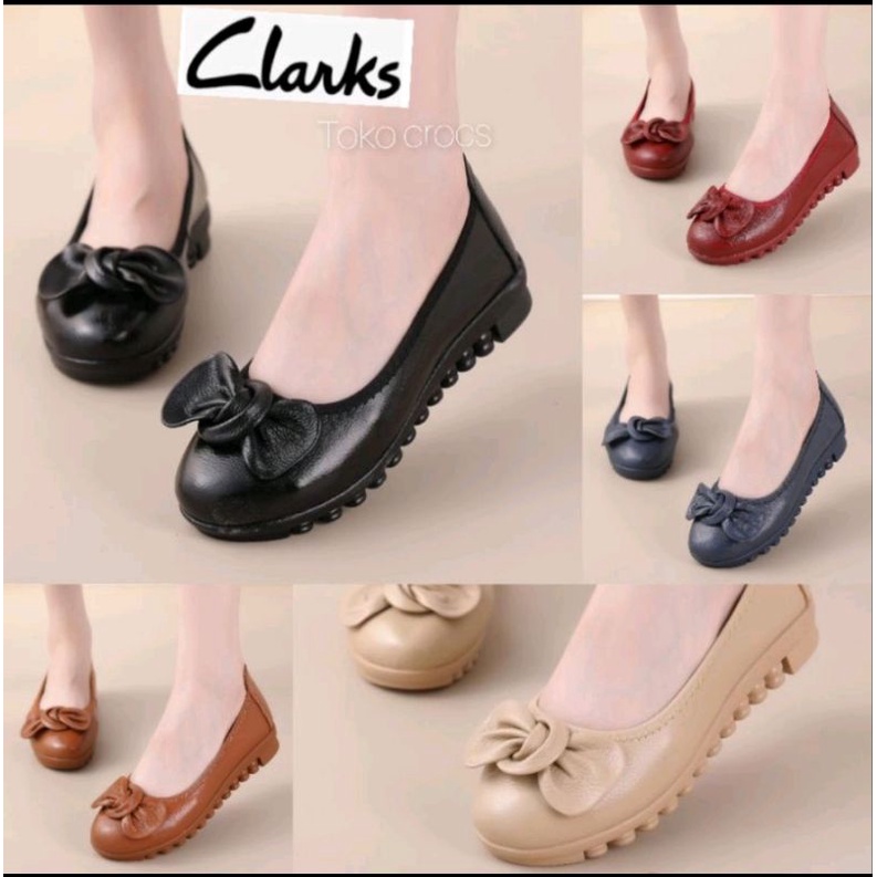 Jual Sepatu wanita kulit / Clarks radial bow 2102 new colour / kulit ...