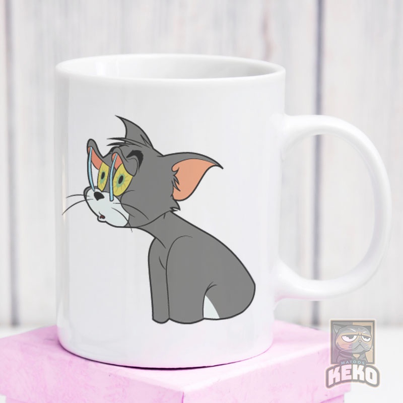 Jual 2674 Tom and Jerry Tired Tom Mug Gelas Keramik Unik | Shopee Indonesia