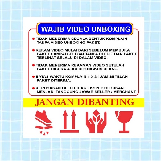 Jual Sticker Label Unboxing / Stiker Label Fragile Unboxing / Stiker ...