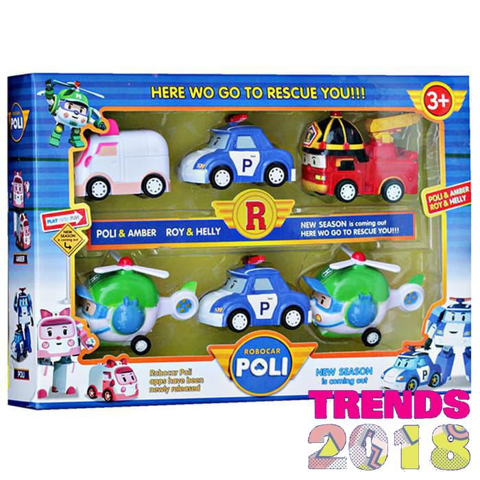 Jual MAINAN FIGURE ROBOCAR POLI SET ISI 6 | Shopee Indonesia