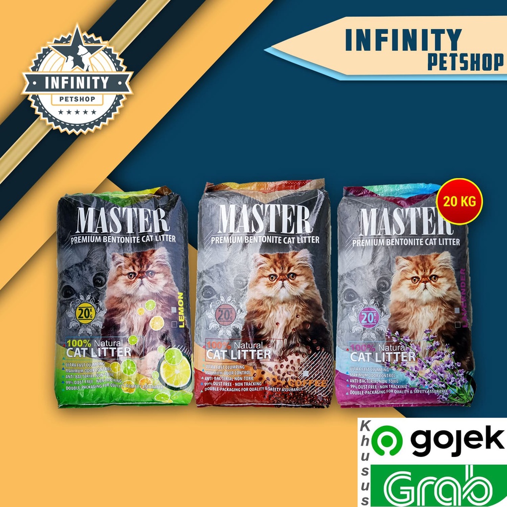 Jual [GOSEND] Pasir Kucing MASTER 20kg cat sand litter clumping gumpal ...