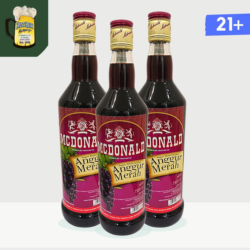 Jual Anggur Merah McDonald 20% 650 ml - Manis - Mc Donald Original ...