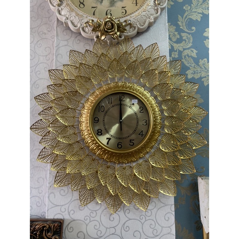 Jual JAM DAUN EMAS JAM BESI JAM DINDING CANTIK JAM DAUN BESI | Shopee ...