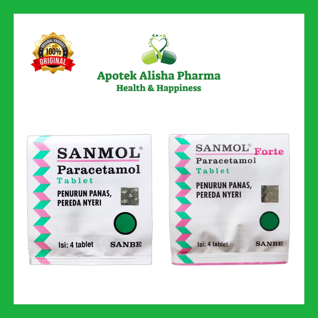 Jual Sanmol Tablet dan Forte Box isi 100 dan Strip isi 4 Obat Penurun ...