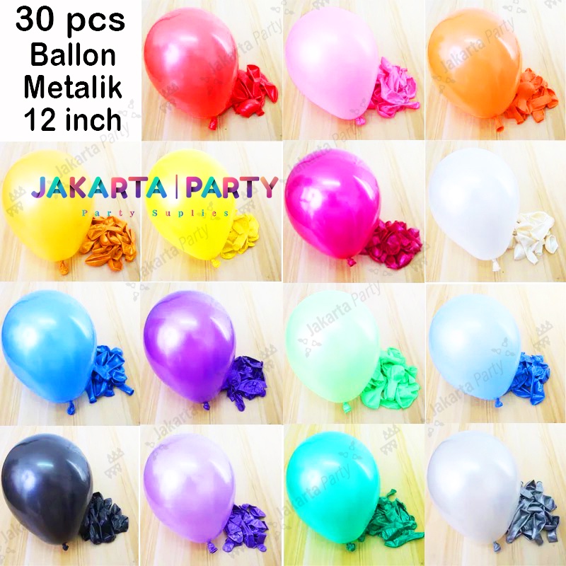 Jual ISI 30 Pcs Balon Latex Metalik Tebal / Balon Metalik Isi 30 Pcs ...