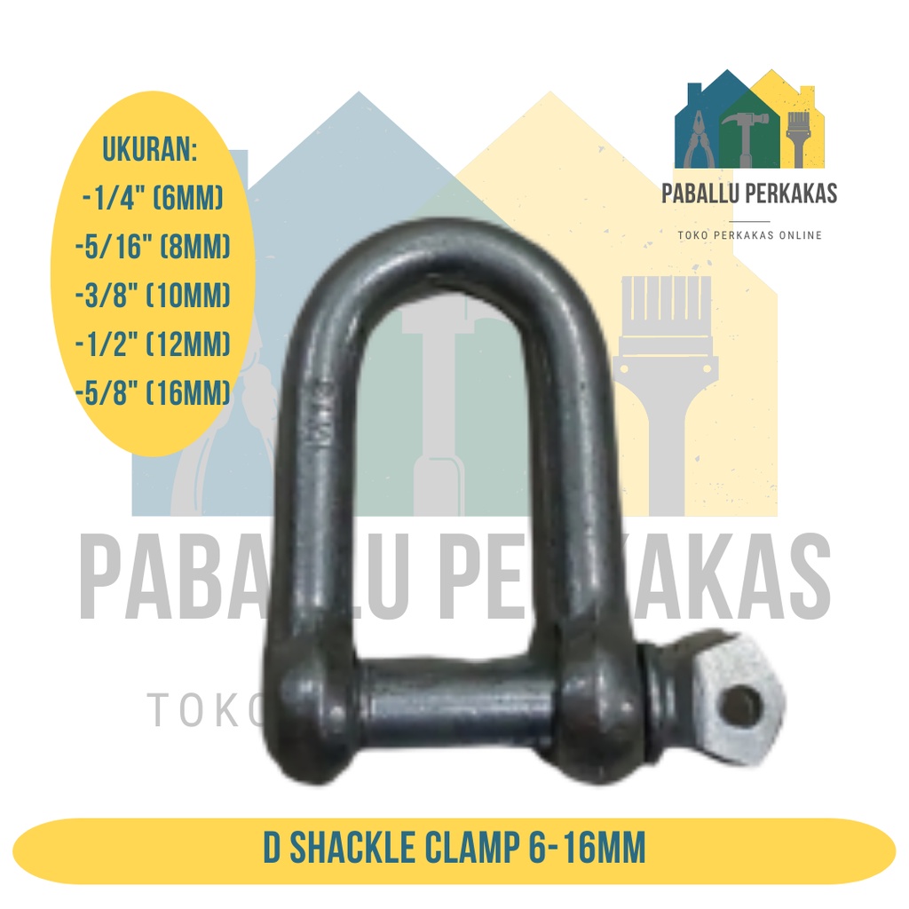Jual Shackle D 1/4" 5/16" 3/8" 1/2" 5/8" Inch / Segel D / Segel Sling ...