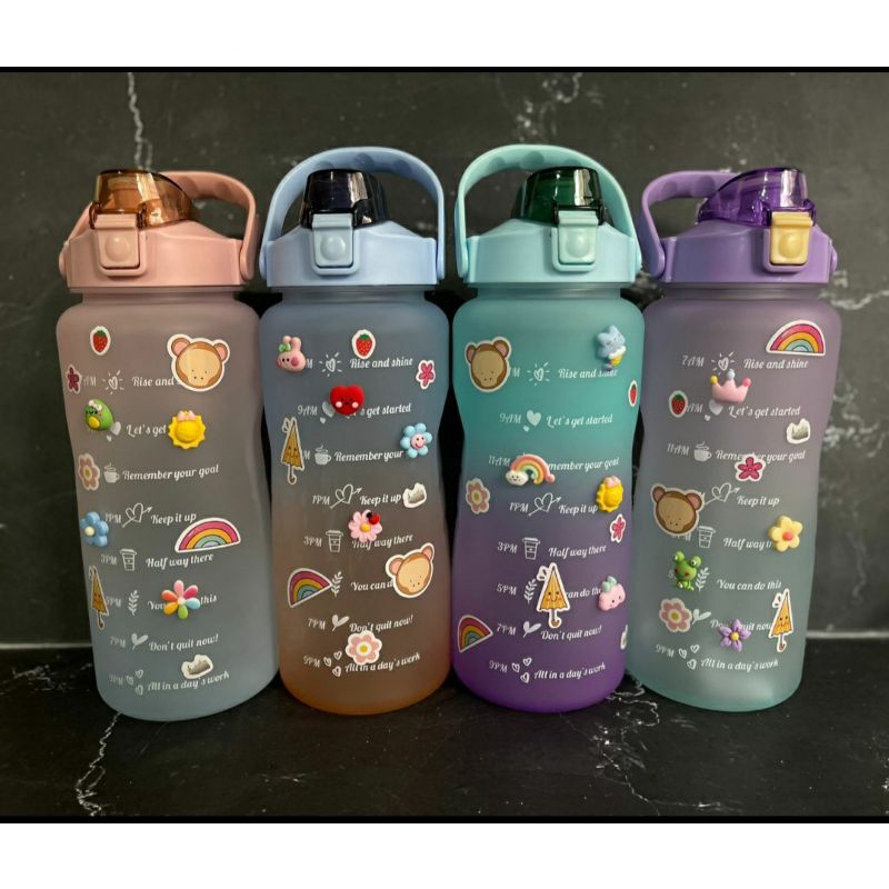 Jual Botol Minum Viral 2L + Stiker 3D / Botol Air Minum Jumbo Kapasitas ...
