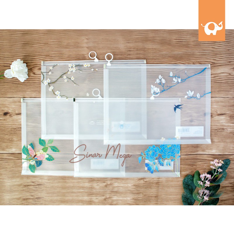 Jual In Love with Flower Zipper File Folder A4 / Map Dokumen Plastik ...