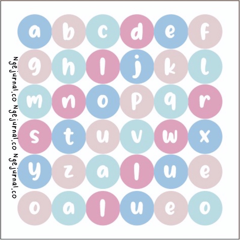 Jual 1 lembar Sticker ABC Aesthetic Multifungsi/ Sticker Anti Air ...