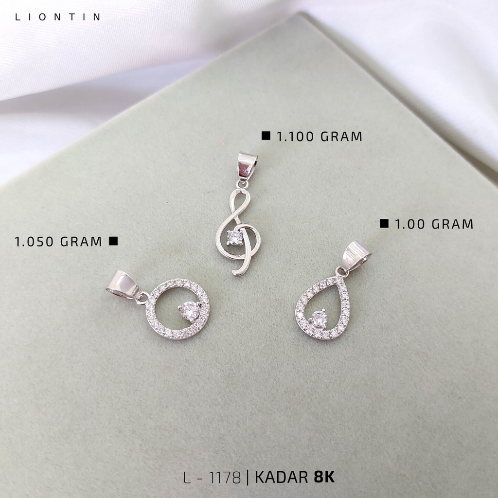 Jual ANEKA MODEL LIONTIN EMAS PUTIH KADAR 8K | Shopee Indonesia