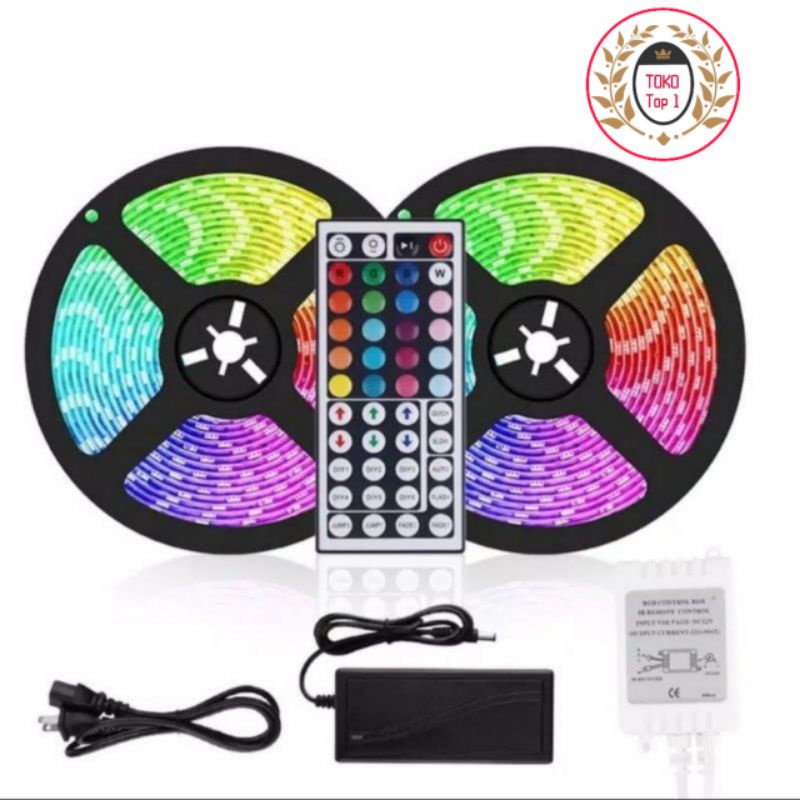 Jual PAKET Lampu Led Strip 5050 2835 3528 RGB 5M 10M IP44 IP33 Remot ...