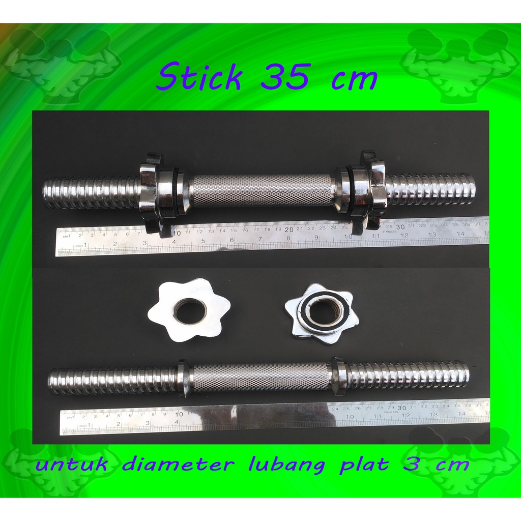 Jual Stick Barbel Dumbell 35 cm Diameter 3 cm full chrome | Shopee ...