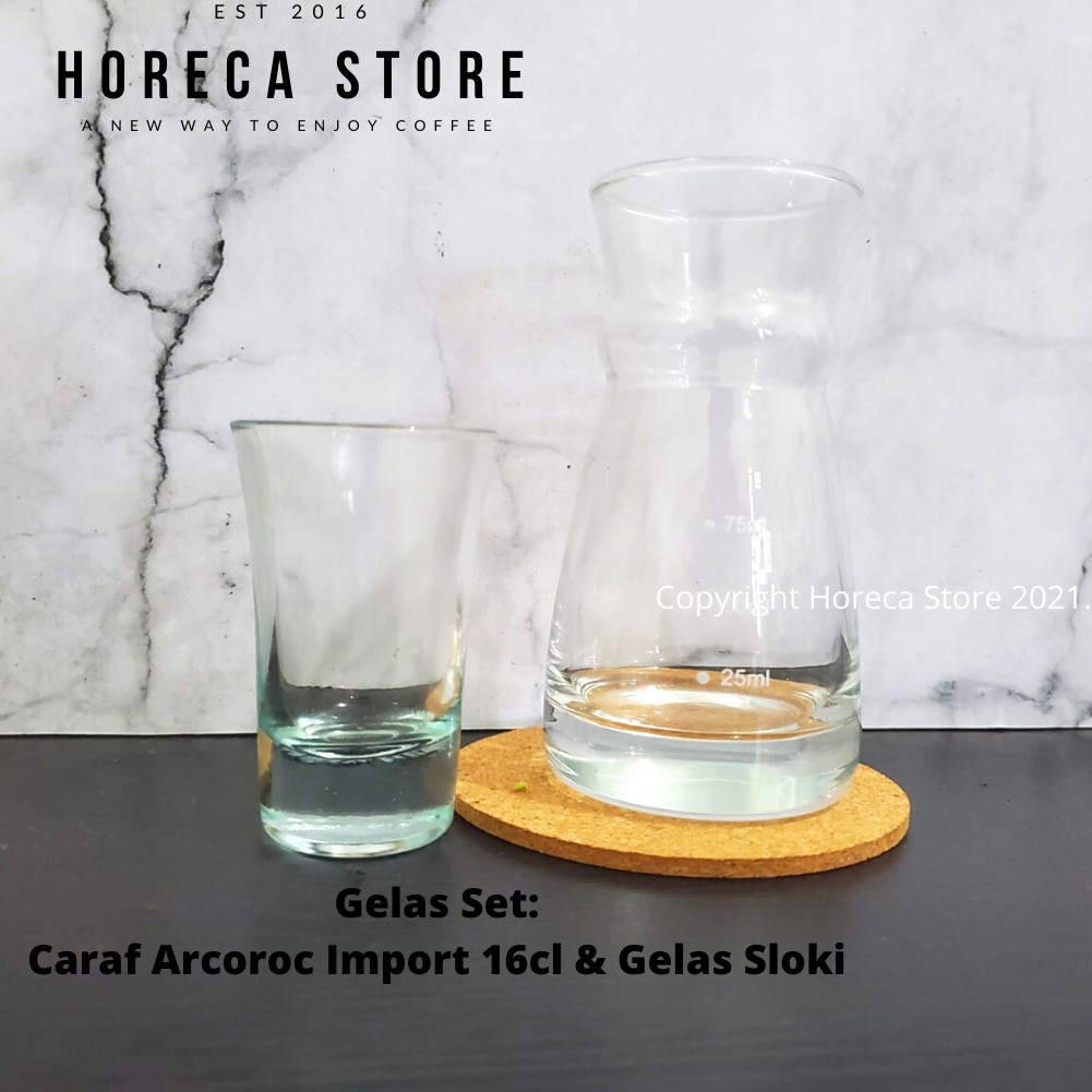 Jual Set Gelas Carafe 160ml dan Shotter Glass 40ml / Carafe Saji V60 ...