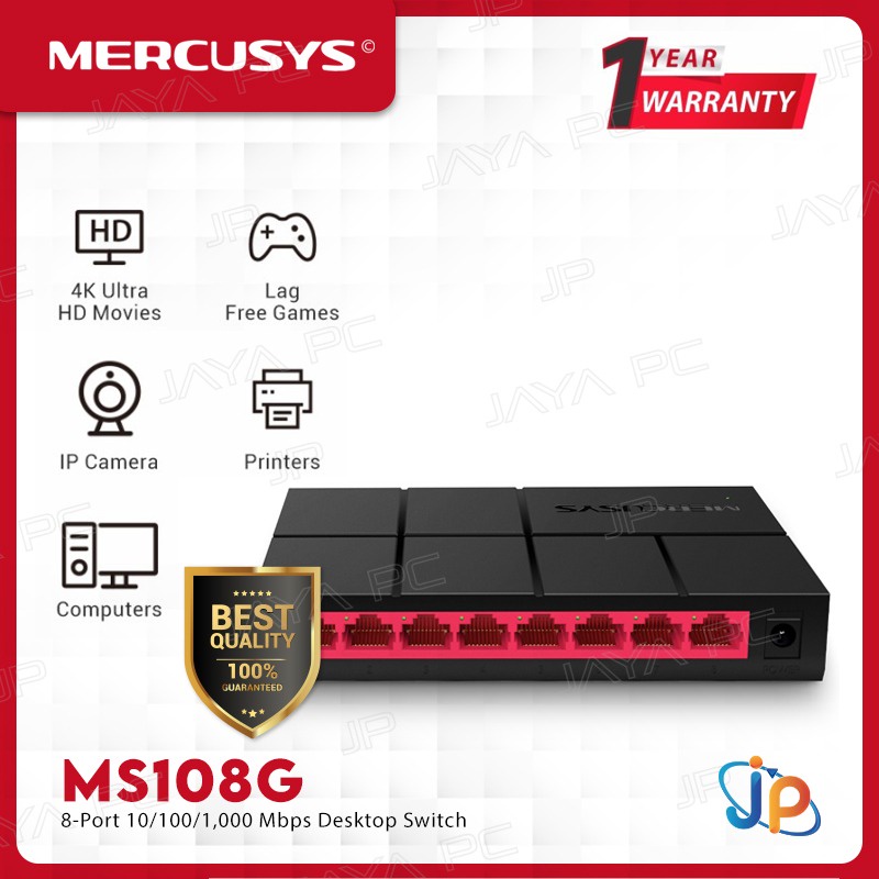 Jual Mercusys MS108G 8-Port Gigabit Desktop Ethernet Switch Hub | Shopee Indonesia