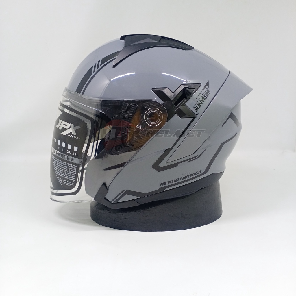 Jual HELM JPX NOVA X SEMI MOTIF DARK GREY GLOSS BLACK OPEN HALF FACE ORIGINAL NOVAX VARIAN ABU ...