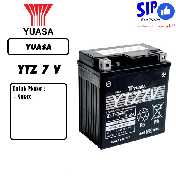 Jual Aki Kering Yuasa YTZ7V 12V 6Ah aki Nmax | Shopee Indonesia