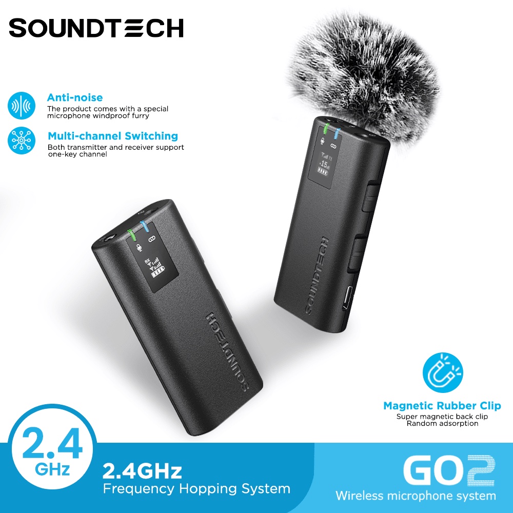 Jual SOUNDTECH GO2 - 2.4Ghz Wireless Microphone System with LCD Display ...